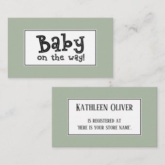 Baby on the Way! Editable Sage Gift Registry Card | Zazzle