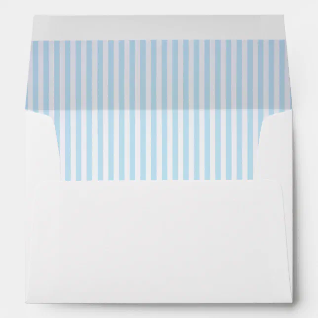 Baby Pale Blue Striped Lining A7 Envelope | Zazzle