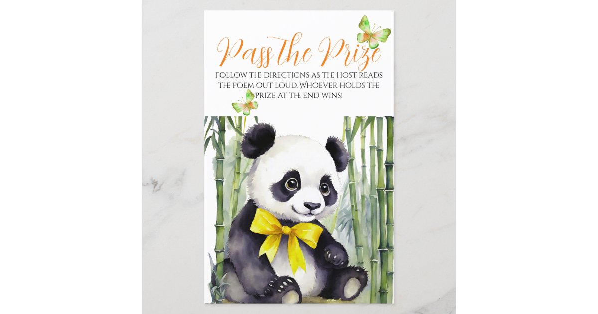 Baby Panda Bear Baby Shower Pass the Prize Game | Zazzle