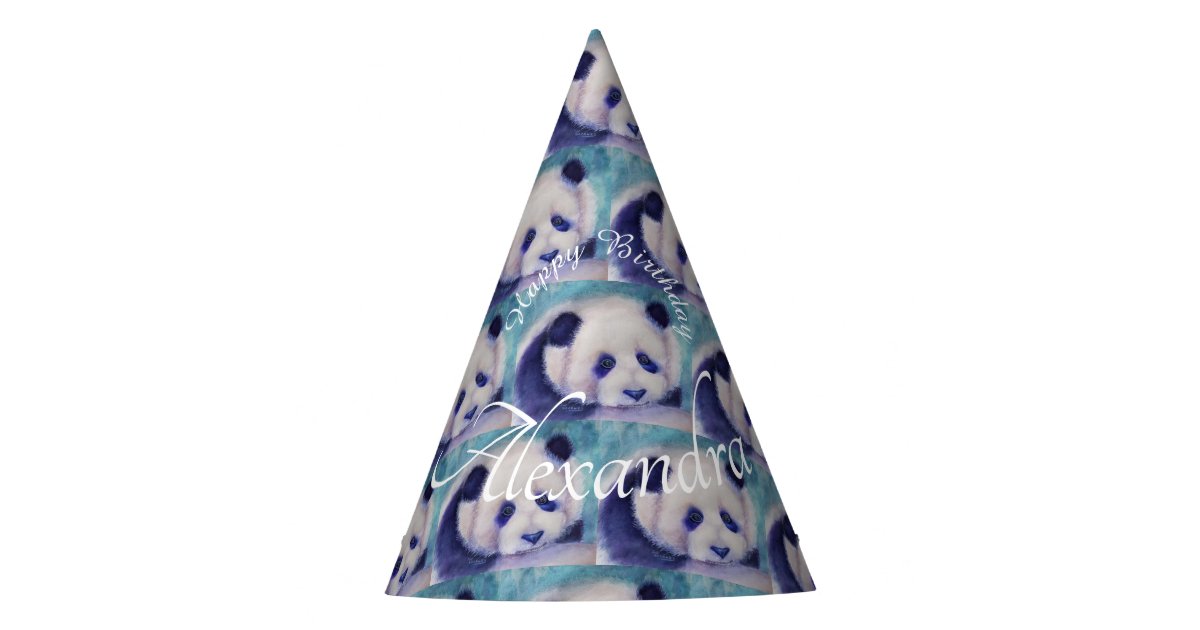 Baby Panda Bear Happy Birthday Party Hat | Zazzle