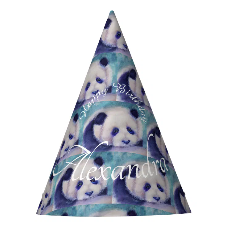 Baby Panda Bear Happy Birthday Party Hat | Zazzle
