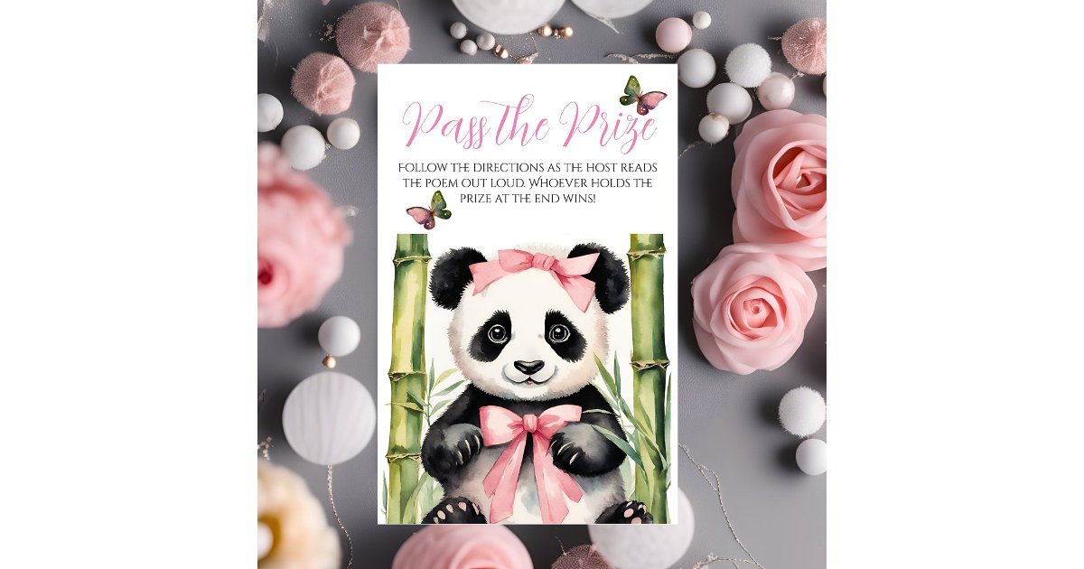 Baby Panda Girl Baby Shower Pass the Prize Game | Zazzle