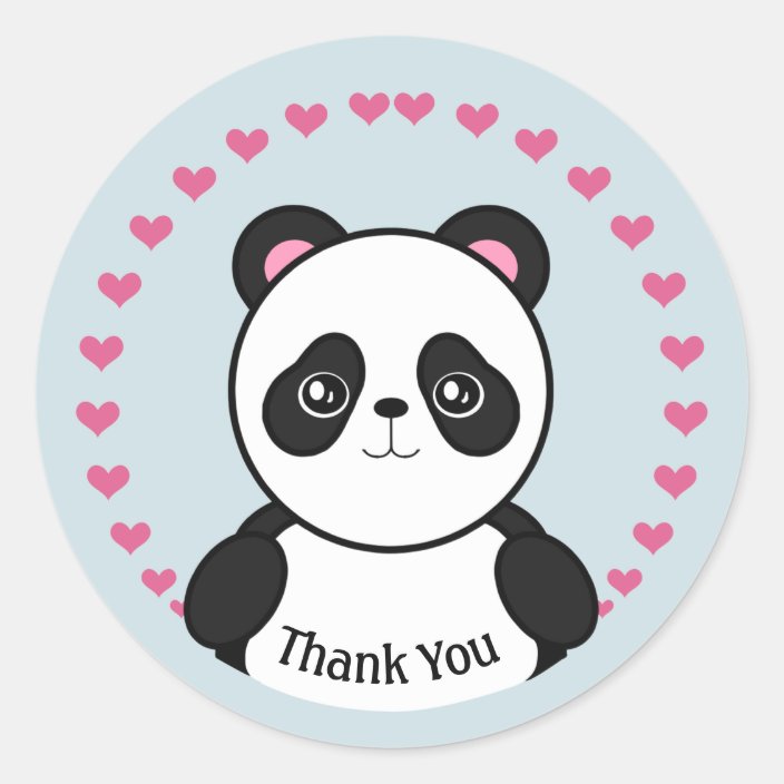 Baby Panda Thank You Stickers | Zazzle