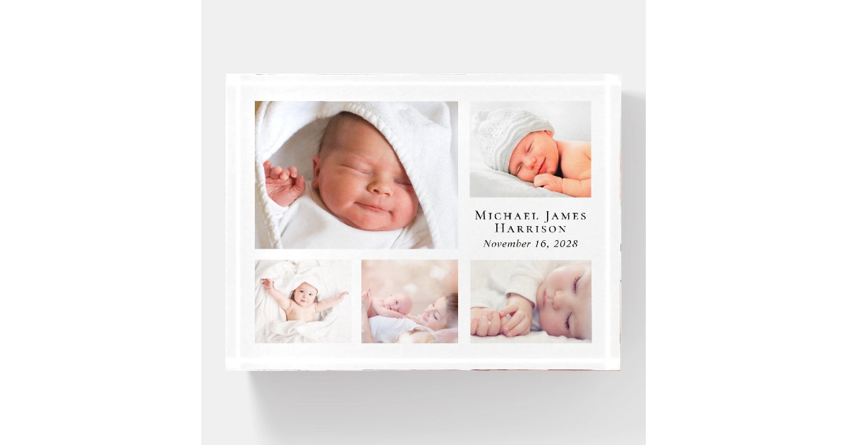 Baby Personalized Photo Collage Paperweight | Zazzle
