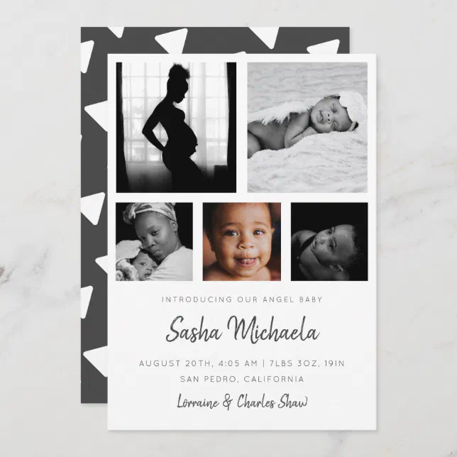 Baby Photo Collage Birth Announcement | Zazzle