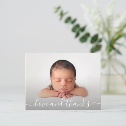 Baby Photo Thank You Birth Announcement Postcard | Zazzle