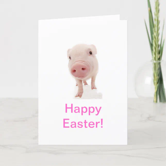 Baby Piglet Pig Easter Card | Zazzle