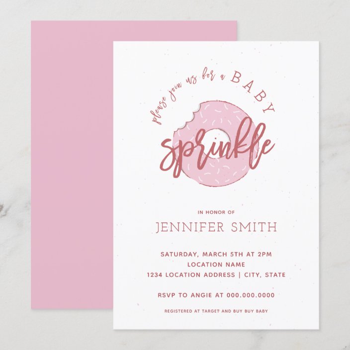Baby Pink Girl Sprinkle Shower Invitation | Zazzle.com