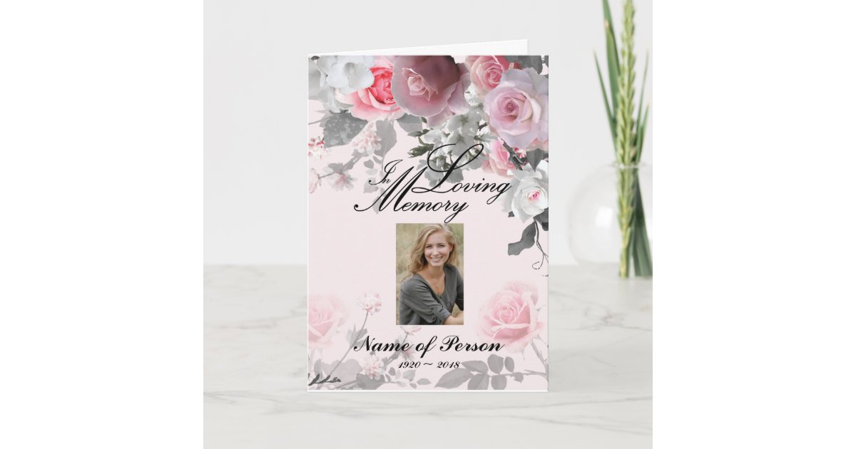 Baby Pink Roses Funeral Program | Zazzle