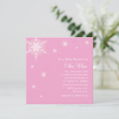 Baby Pink Snowflakes Shower Invitation | Zazzle