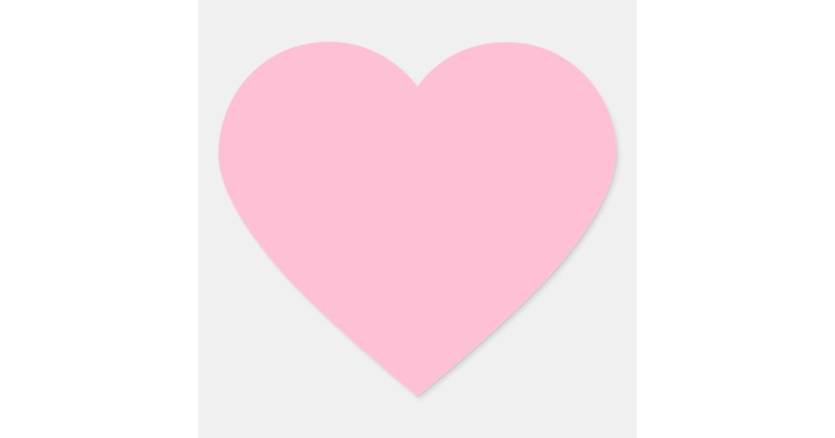 Baby pink (solid color) heart sticker | Zazzle