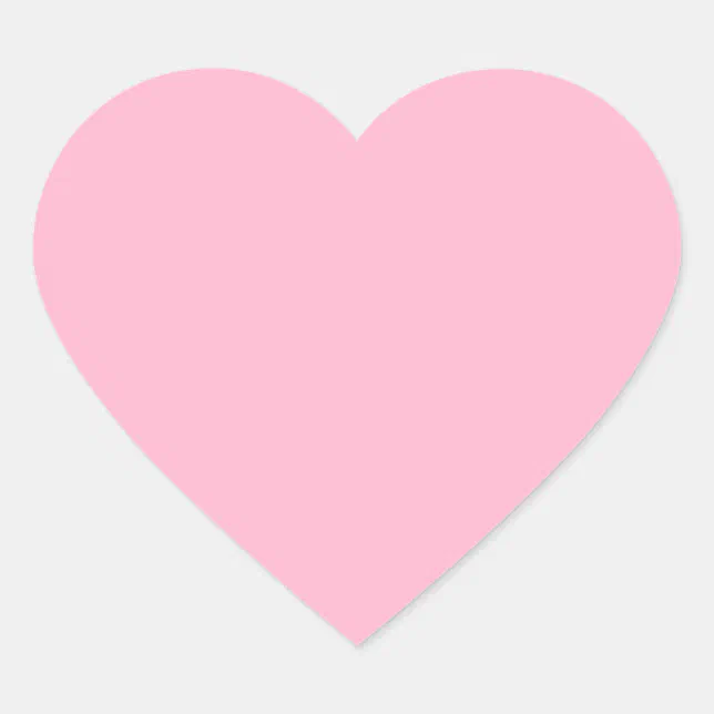 Baby pink (solid color) heart sticker | Zazzle