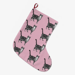 Baby Pink Tabby Cat Cats Christmas Stocking | Zazzle