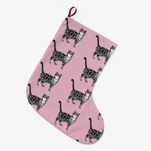 Baby Pink Tabby Cat Cats Christmas Stocking | Zazzle