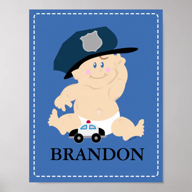 Baby POLICE OFFICER Nursery Room Art Print Gift | Zazzle