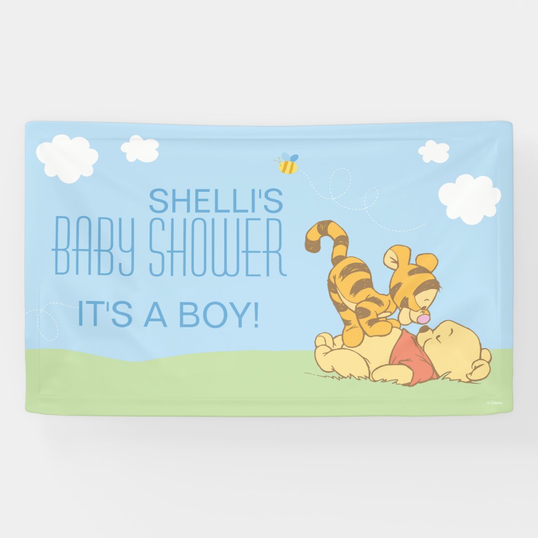 Baby Pooh and Tigger Baby Shower Banner | Zazzle