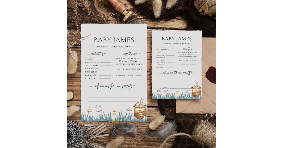 Baby Predictions Reel Fun Fishing Baby Shower Card | Zazzle