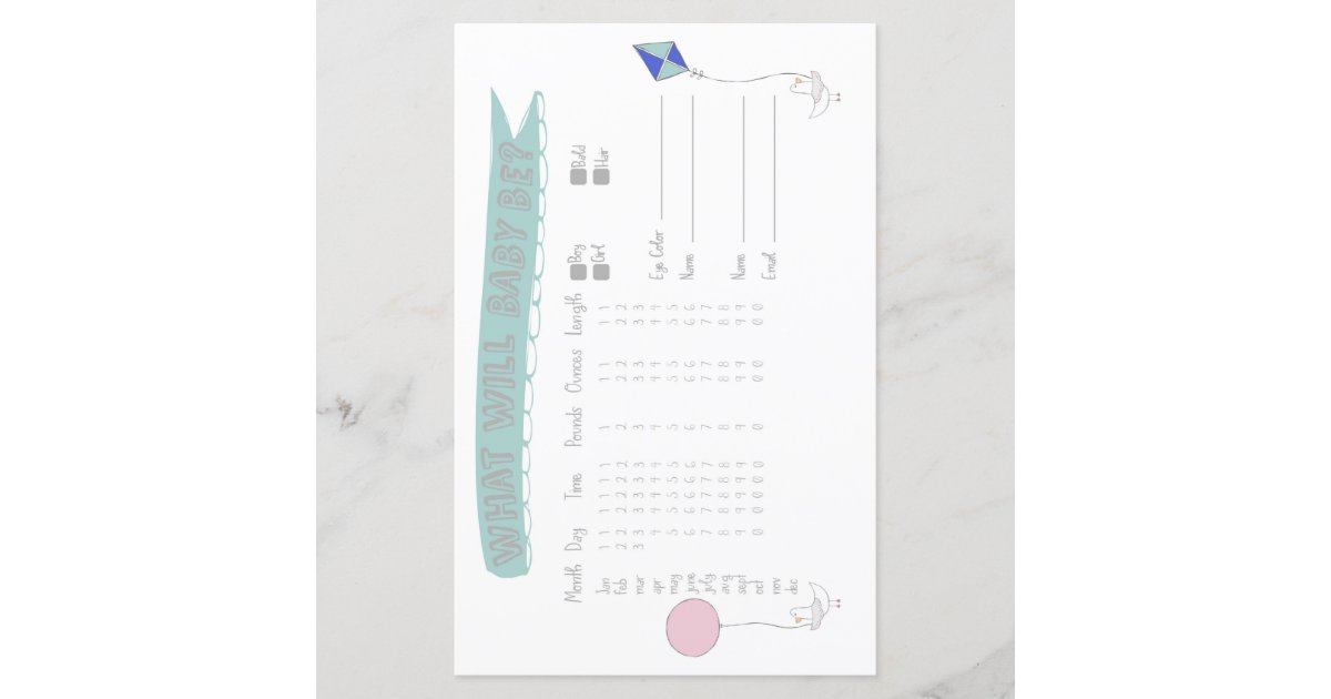 Baby Predictor Adventure Baby Shower Game | Zazzle