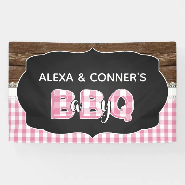 Baby Q Baby Shower Banner - Pink | Zazzle