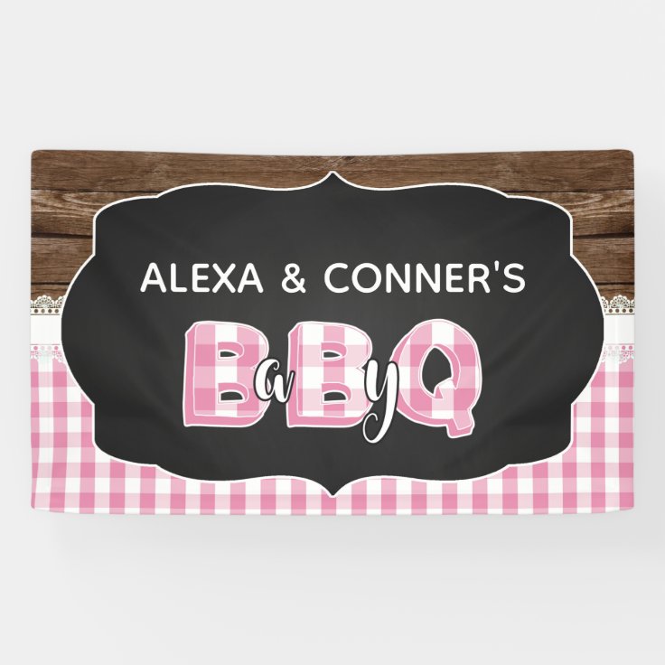 Baby Q Baby Shower Banner - Pink | Zazzle