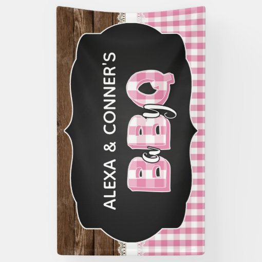 Baby Q Baby Shower Banner - Pink | Zazzle