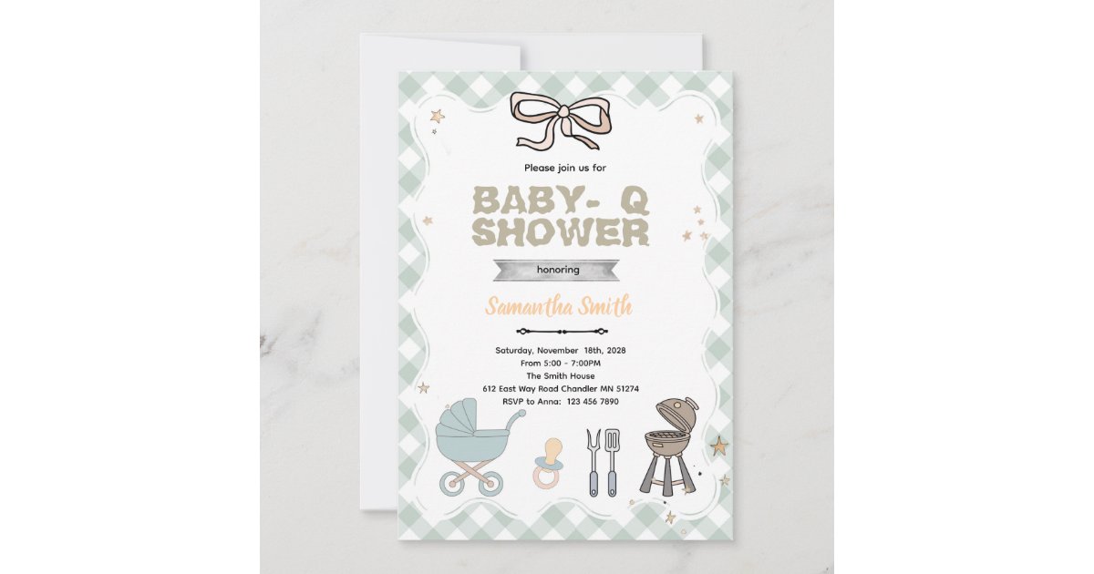 Baby Q Baby Shower party Invitation | Zazzle