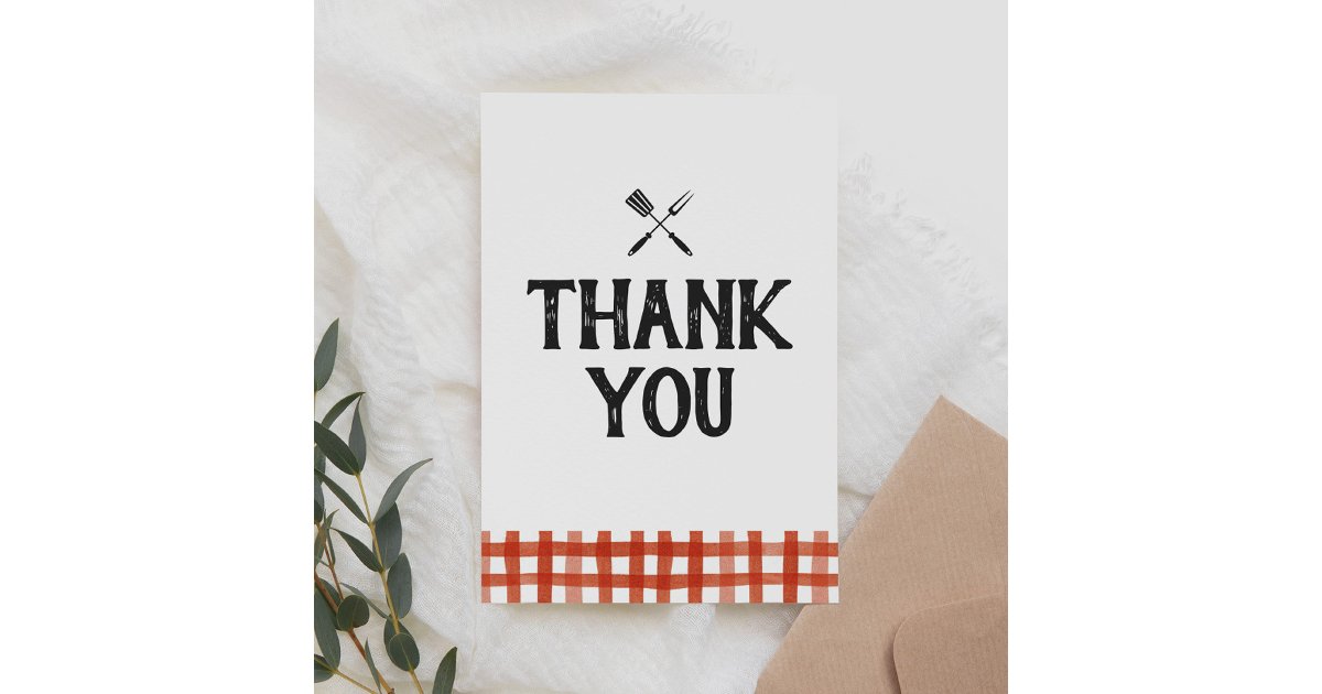 Baby Q Barbecue Baby Shower Thank You Card | Zazzle