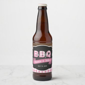 Baby Q Beer Bottle Label - Lt. Pink | Zazzle