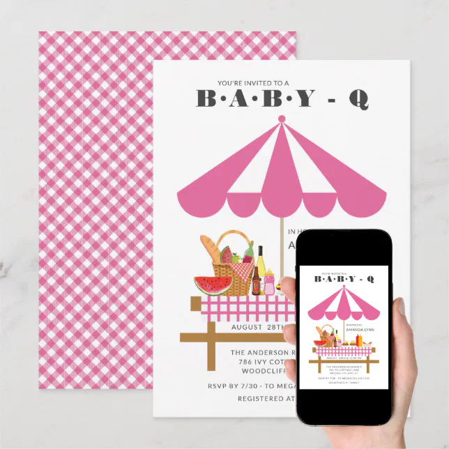 Baby Q Girls Baby Shower Invitation | Zazzle