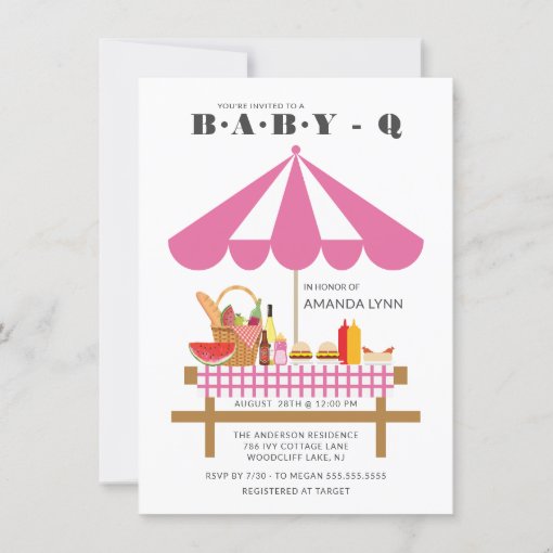 Baby Q Girls Baby Shower Invitation | Zazzle