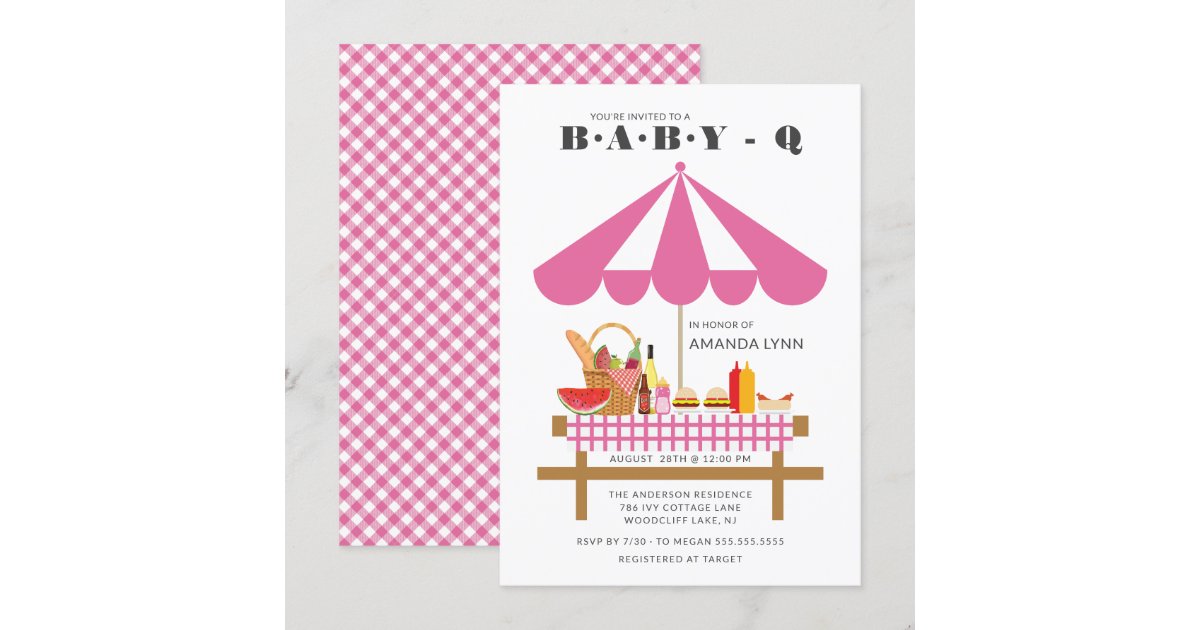 Baby Q Girls Baby Shower Invitation | Zazzle