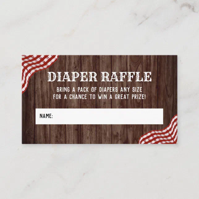 Baby Q Picnic Baby Shower Diaper Raffle Insert | Zazzle