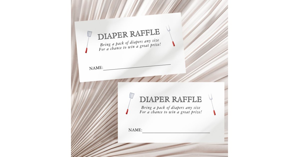 Baby-Q Picnic Backyard Baby Shower Diaper Raffle Enclosure Card | Zazzle