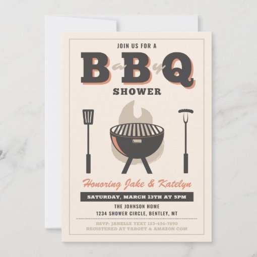 Baby Q Shower Invitation | Baby Q Invitations | Zazzle