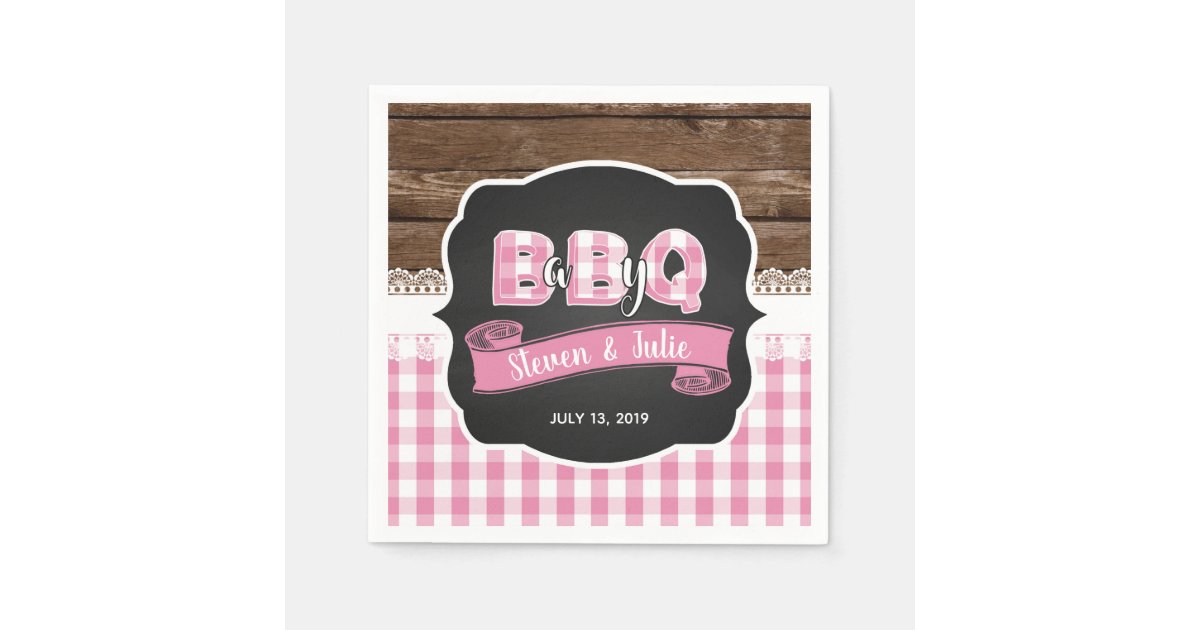 Baby Q Shower Napkin - Light Pink | Zazzle