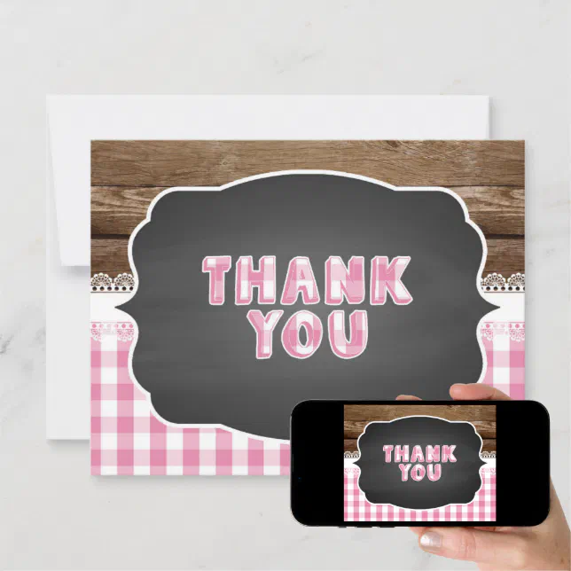 Baby Q Thank You Card - Pink | Zazzle