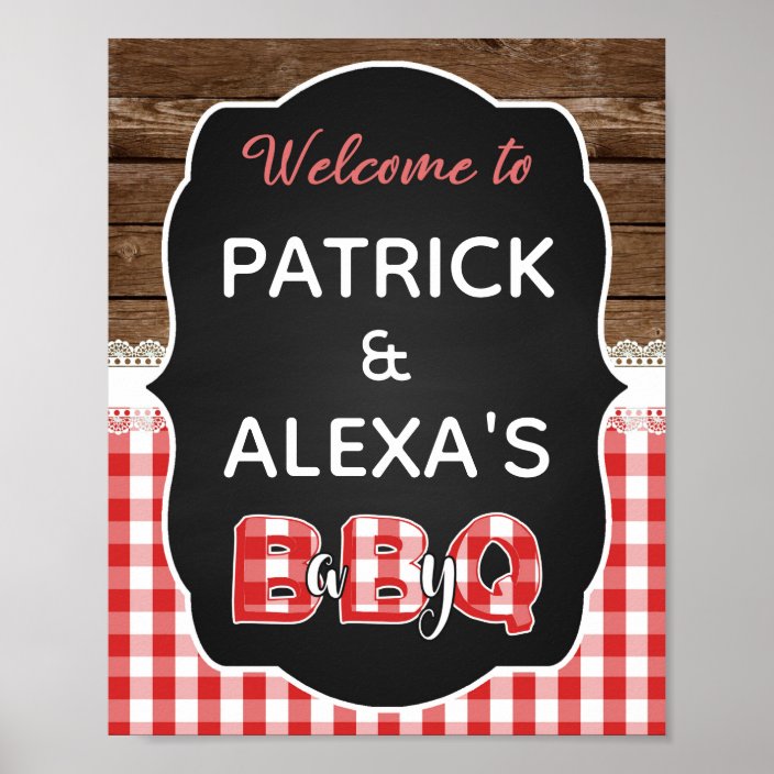 Baby Q Welcome Sign (8x10) - Red Baby Q | Zazzle.com
