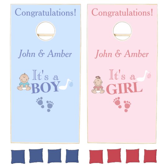 Baby Reveal Shower Game Cornhole Set | Zazzle.com