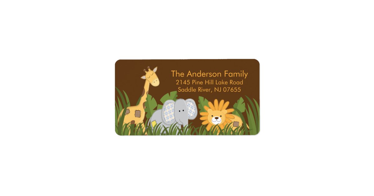 Baby Safari Jungle Address Label | Zazzle
