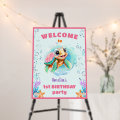 Baby Sea Turtle Girl 1st Birthday Party Sign | Zazzle