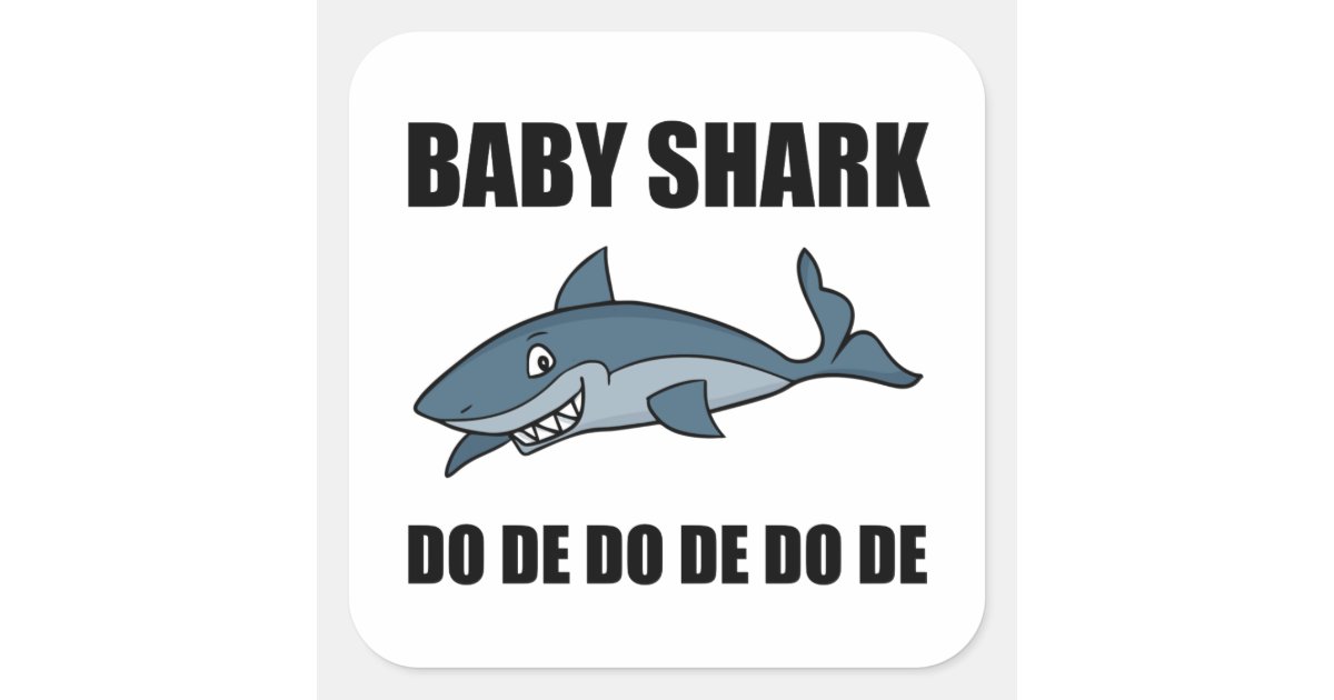 Baby Shark Funny Square Sticker | Zazzle