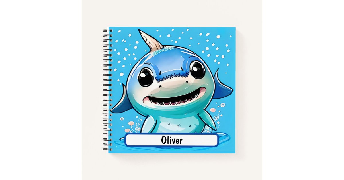 Baby Shark Notebook With Custom Nametag | Zazzle
