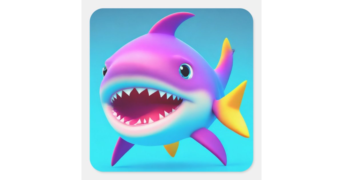 Baby Shark Square Sticker | Zazzle