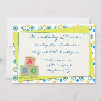 Baby Shower ABC Blocks Invitation | Zazzle