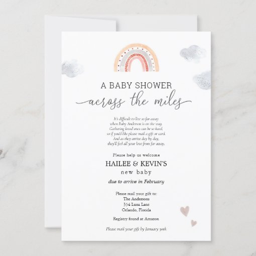 Baby Shower Across the Miles Invitation | Zazzle