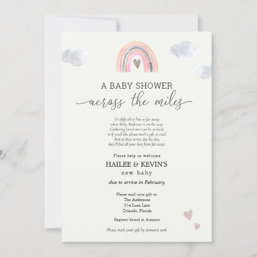 Baby Shower Across the Miles Invitation | Zazzle