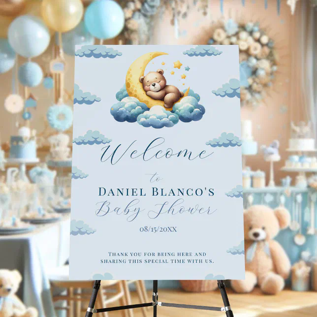 Baby Shower Bear Welcome Sign | Zazzle