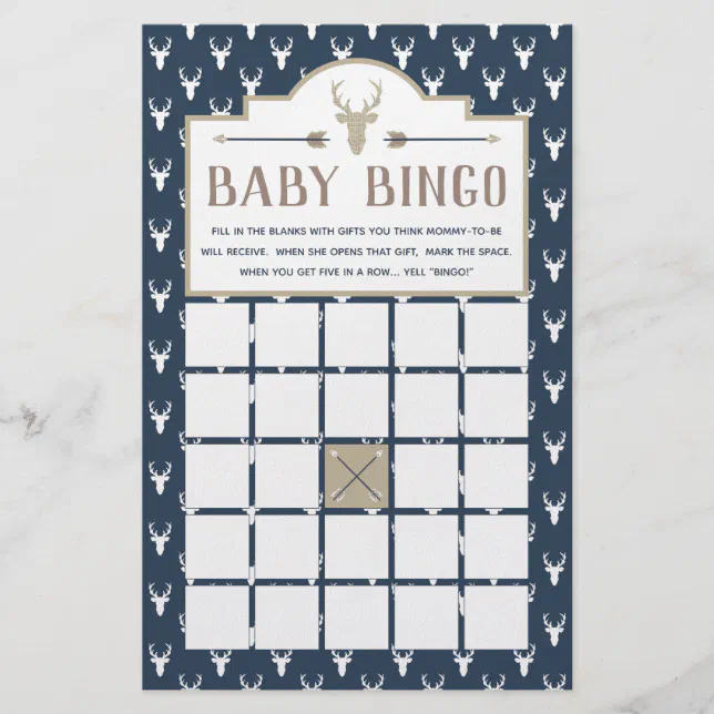 Baby Shower Bingo, Deer Baby Shower Flyer | Zazzle