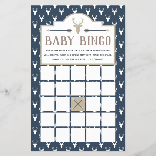 Baby Shower Bingo, Deer Baby Shower Flyer | Zazzle