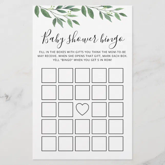 Baby Shower Bingo Game Baby Shower party | Zazzle